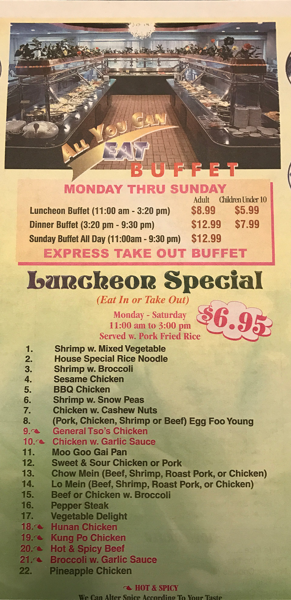 Super Buffet – Bemidji Menus